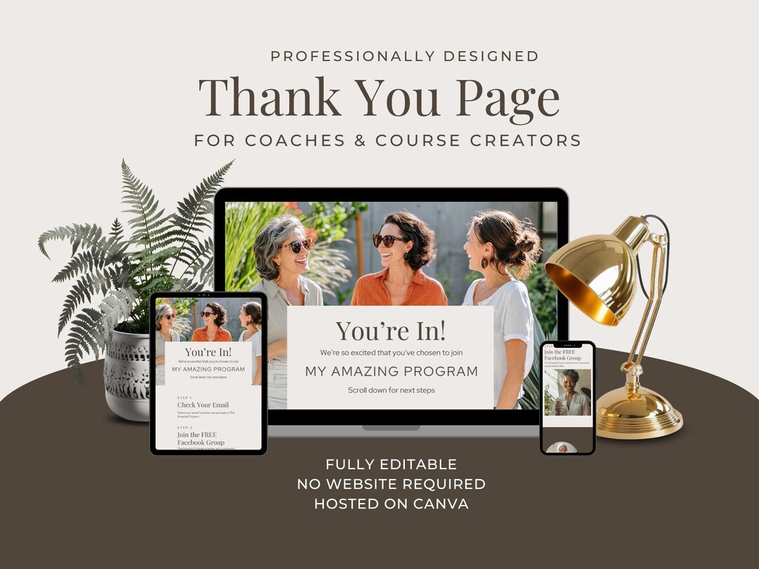 Thank You Page Canva Template Web Page Program or Course Thank You ...