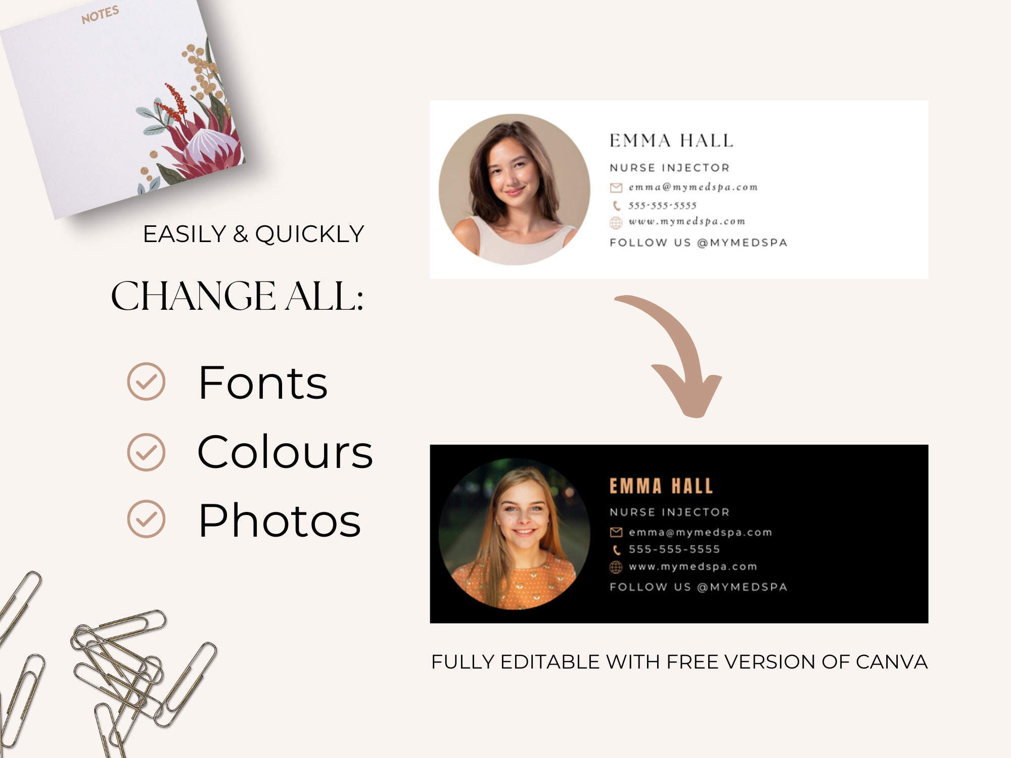 Nurse Injector Email Signature Canva Medspa DIY Signature Template ...