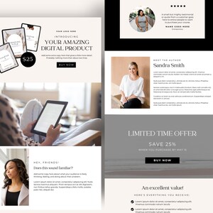 Digital Product Sales Page Canva Website Design Template Sales Funnel ...