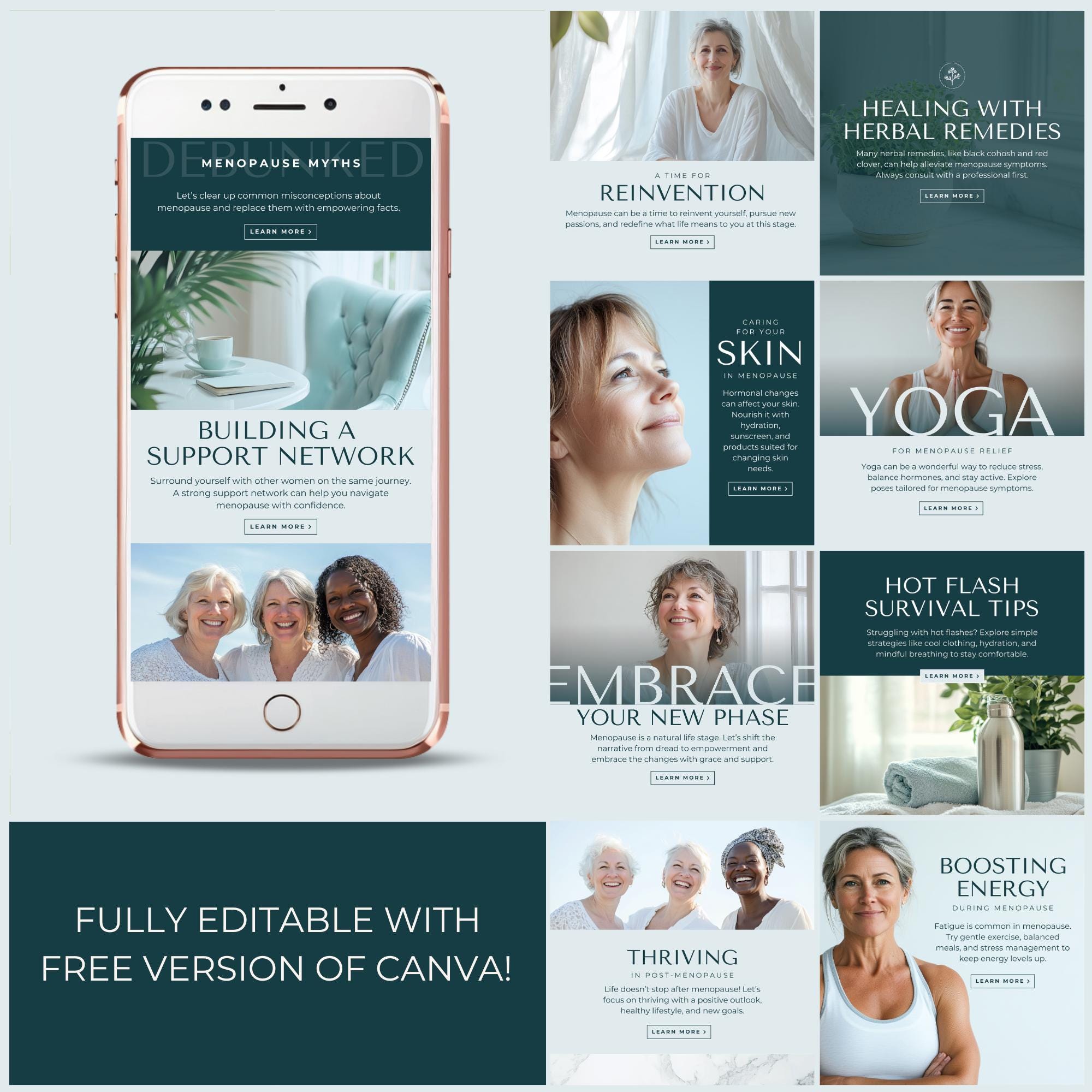 Menopause Instagram Template Social Media Post Health Coach Canva ...