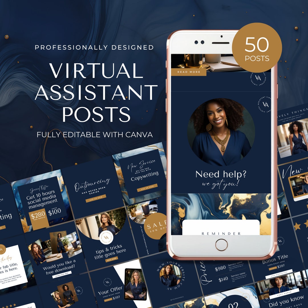 Virtual Assistant Instagram Template, Va Instagram Canva Template, Va ...