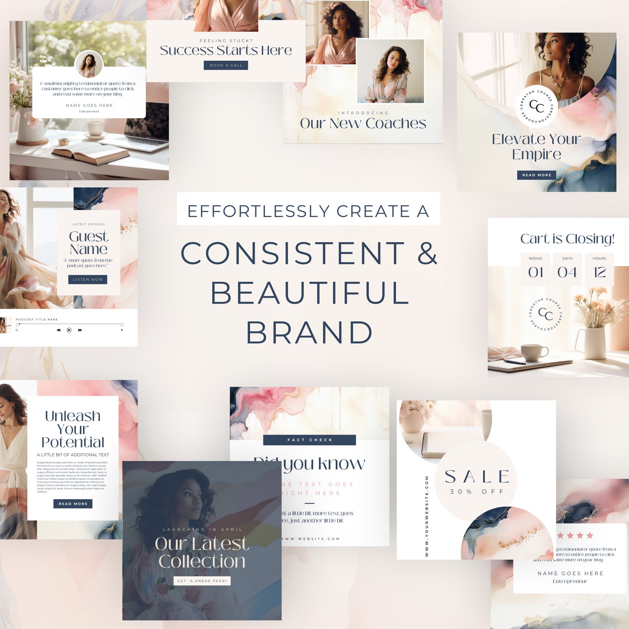 Coach Instagram Canva Template, Course Creator Insta, INSTANT DIGITAL ...