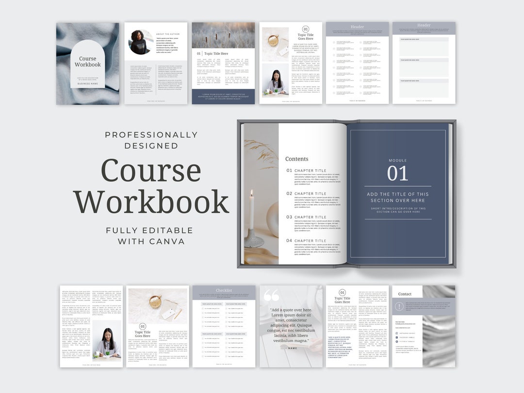 Course Workbook Canva Template, Lead Magnet, Ebook, Editable Workbook ...