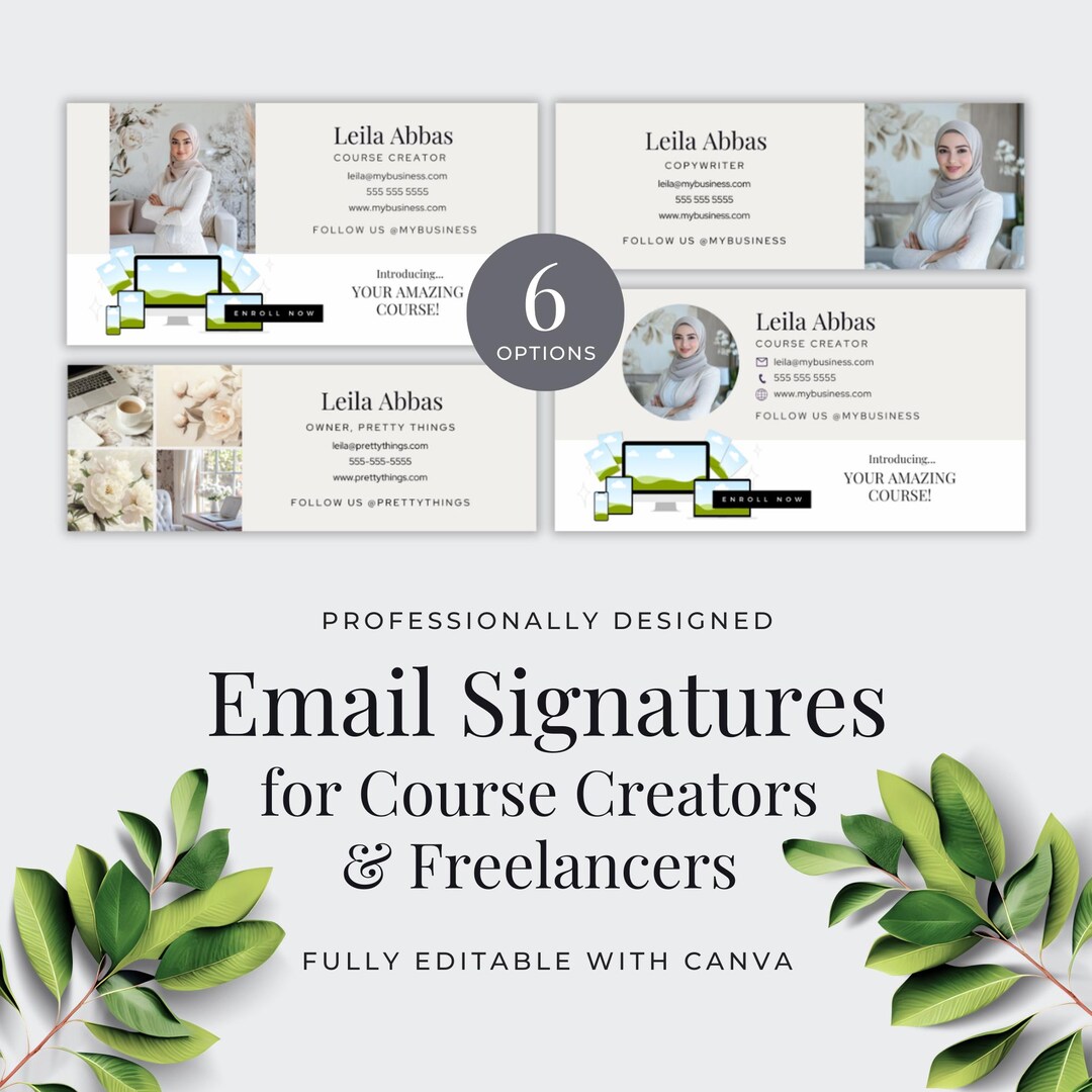 Email Signatures Templates Canva Template Modern Email Logo/photo ...