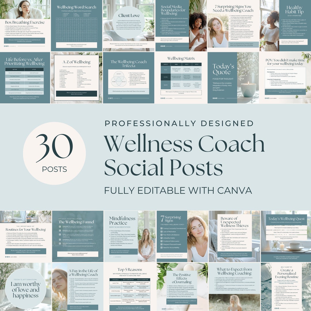 Wellness Coach Instagram Template Mindset Social Media Post Health ...