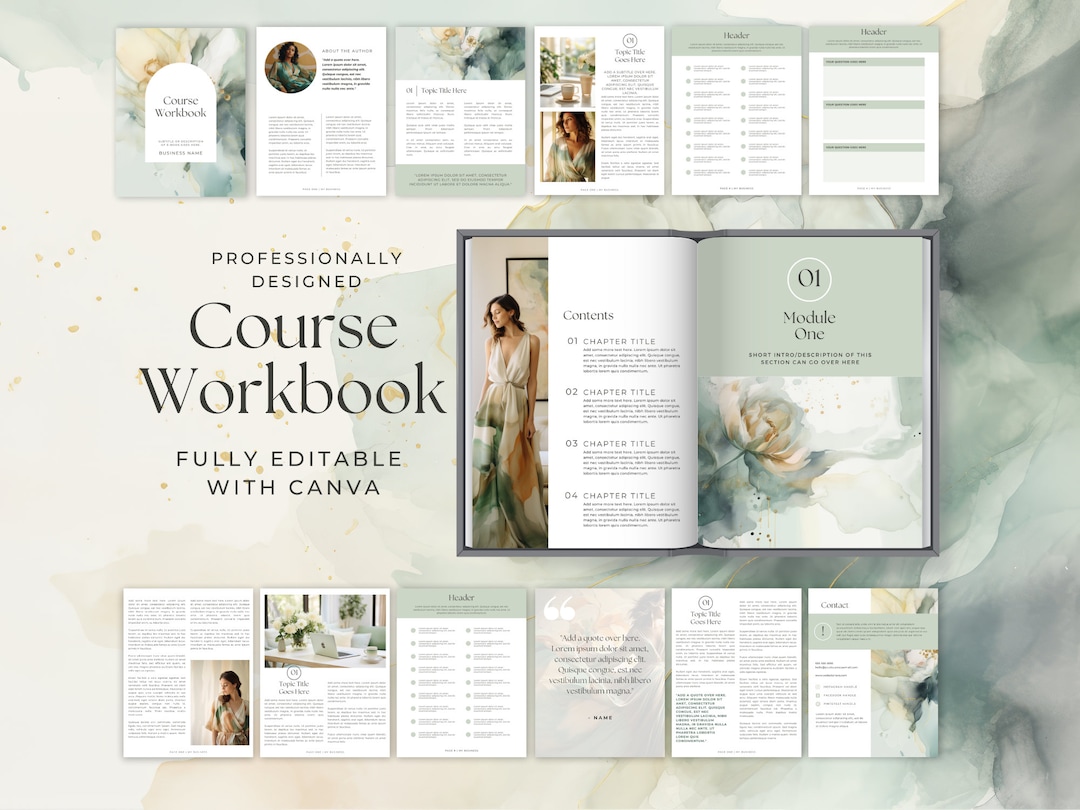 Course Workbook Canva Template, E-course Workbook, Lead Magnet, Ebook ...