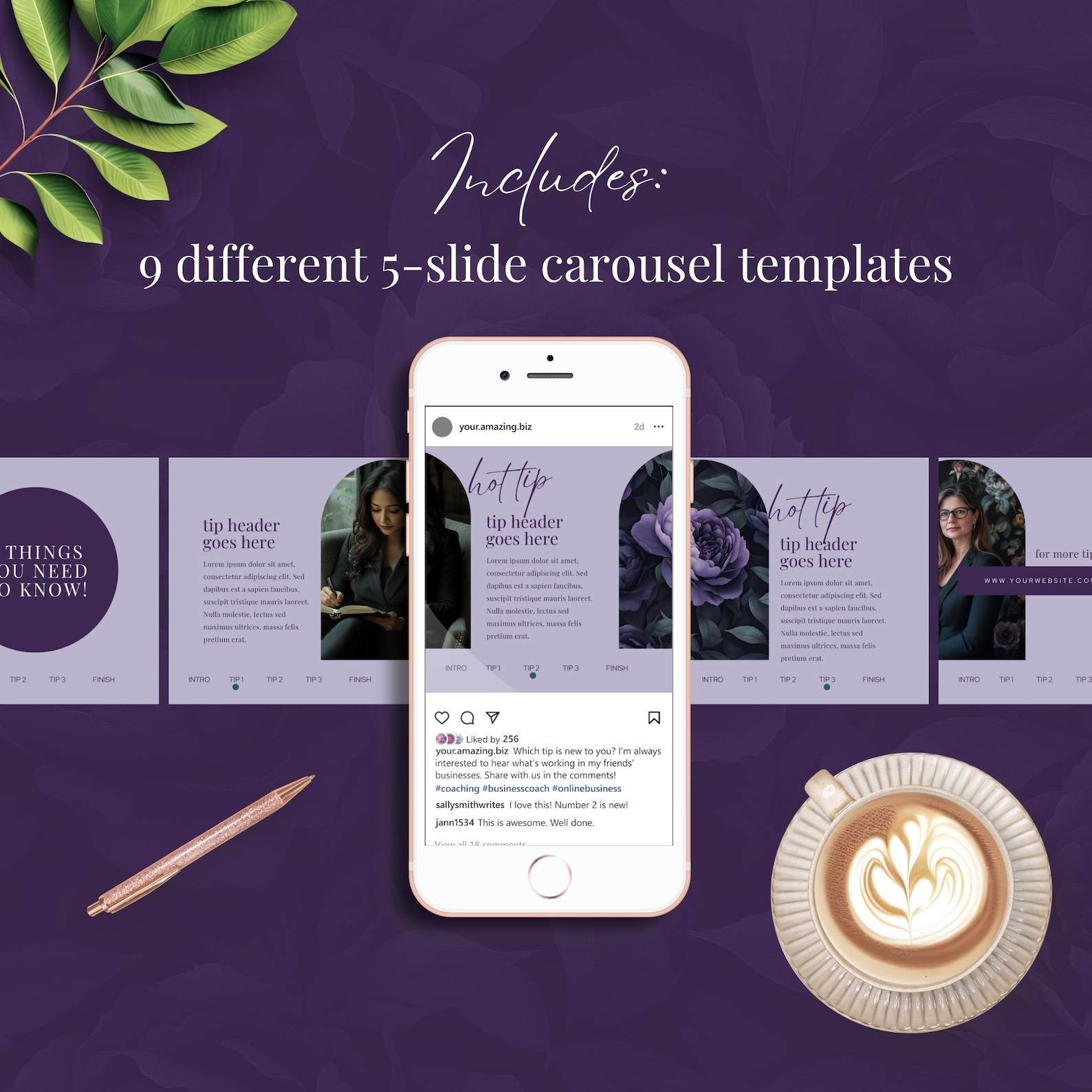 Instagram Carousel Templates Canva Template for Course Creators ...