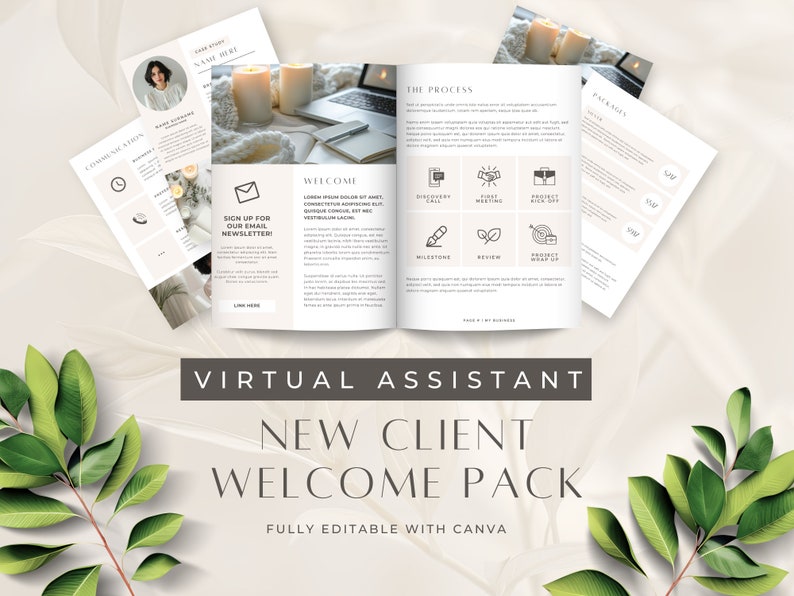Virtual Assistant Editable Welcome Kit VA Proposal Canva Template New ...