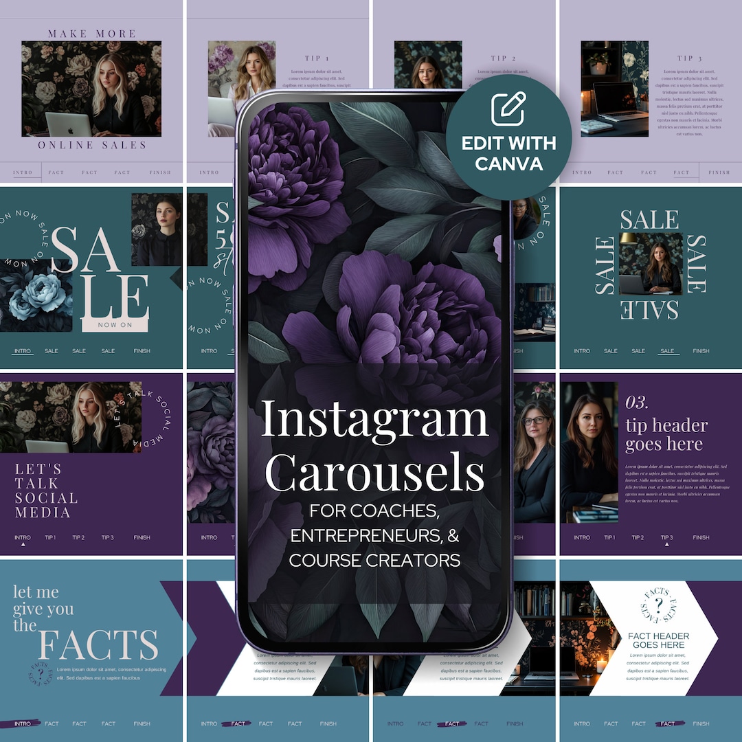 Instagram Carousel Templates Canva Template for Course Creators ...