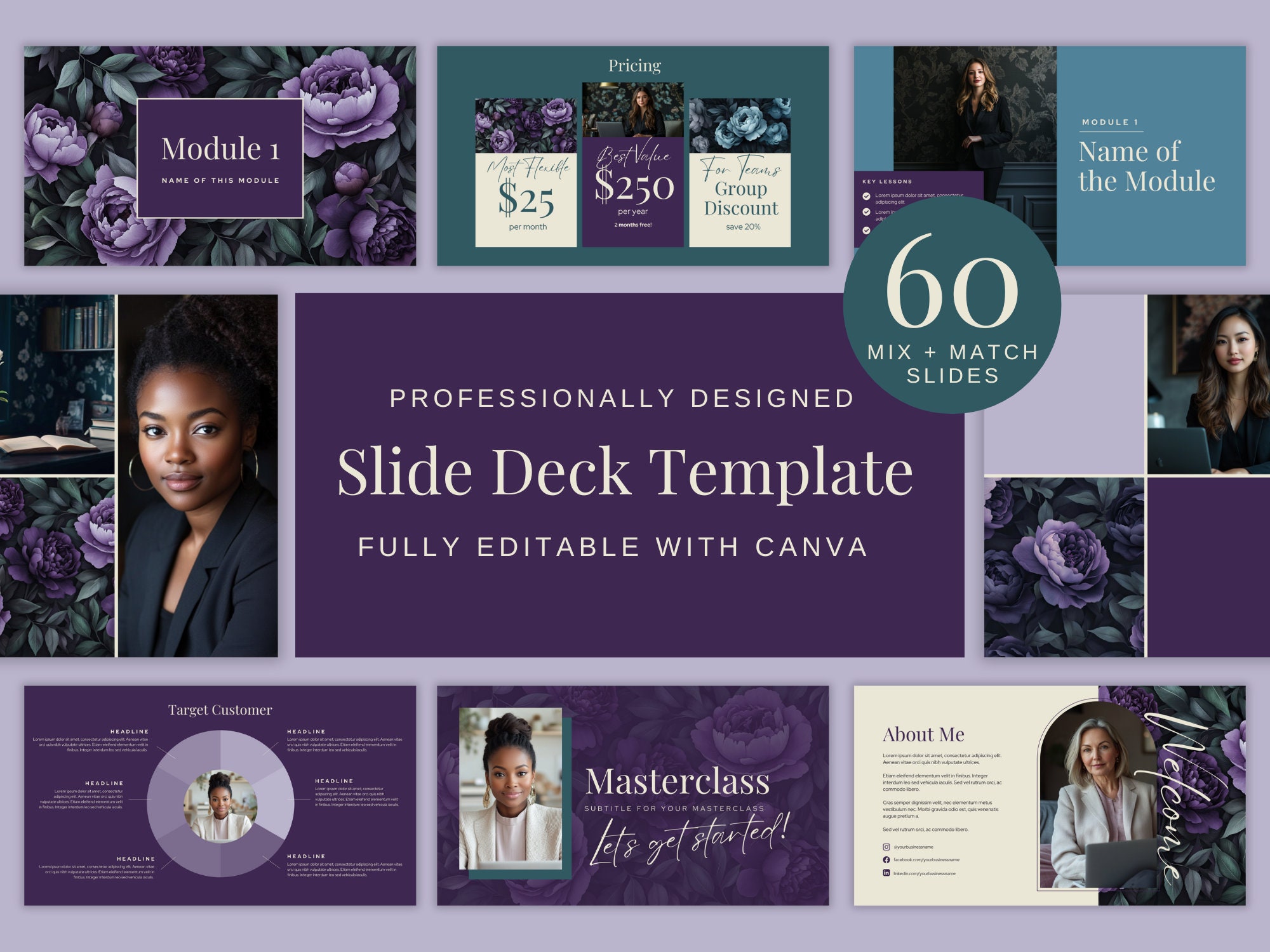 Webinar Slide Deck Canva Templates Online Course Presentation Course ...