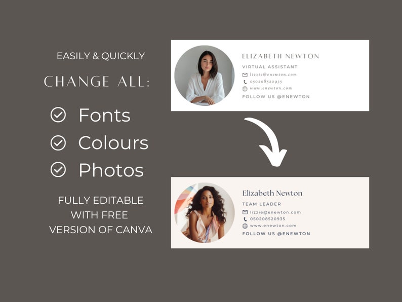 Virtual Assistant Email Signature Canva Signature Template Modern VA ...
