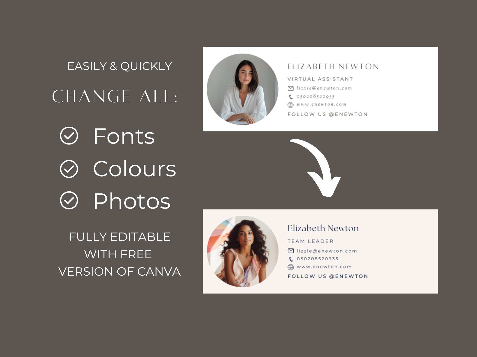 Virtual Assistant Email Signature Canva Signature Template Modern VA ...