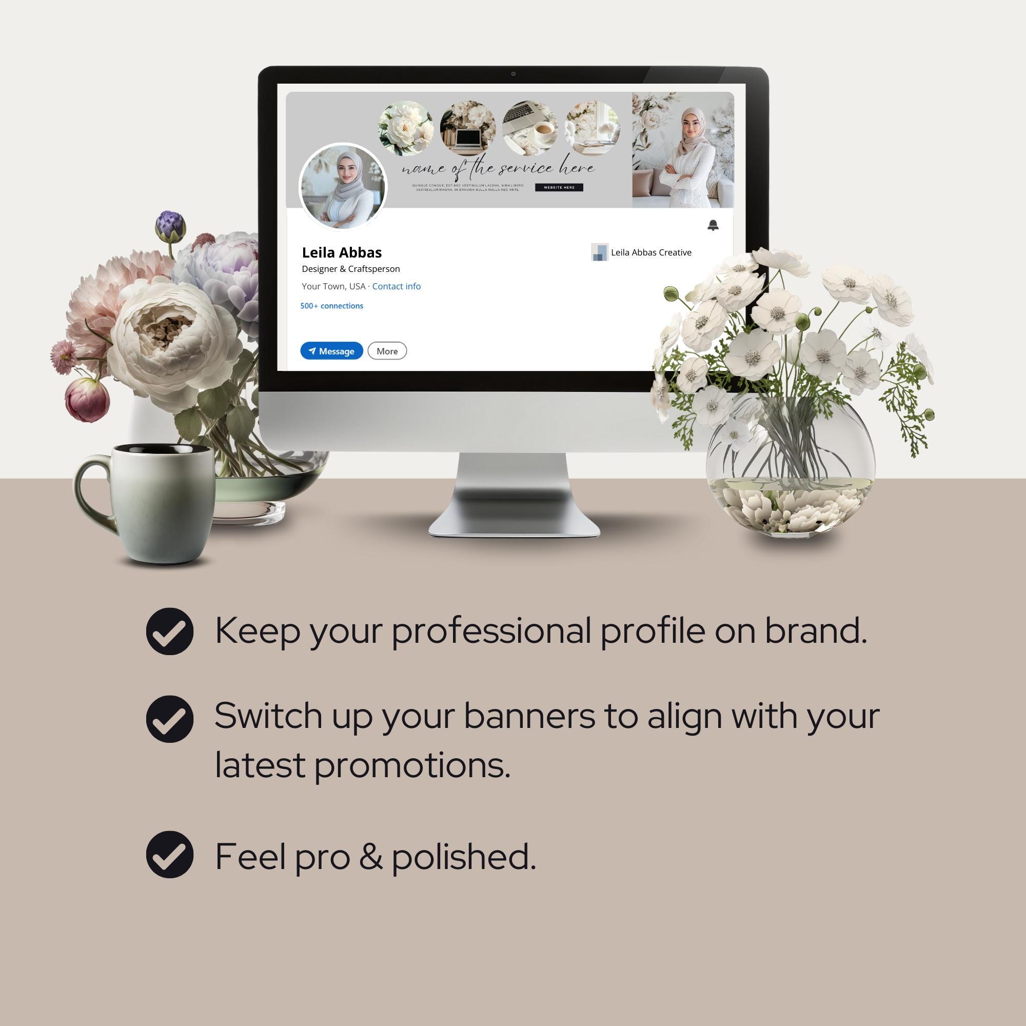 Coach Linkedin Canva Editable Template Course Creator Profile Personal ...