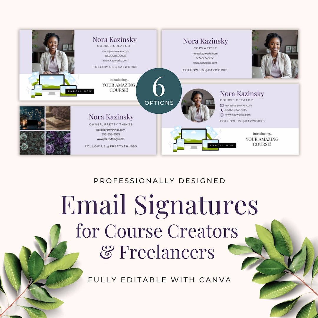 Email Signatures Templates Canva Canva Signature Template Modern Email ...