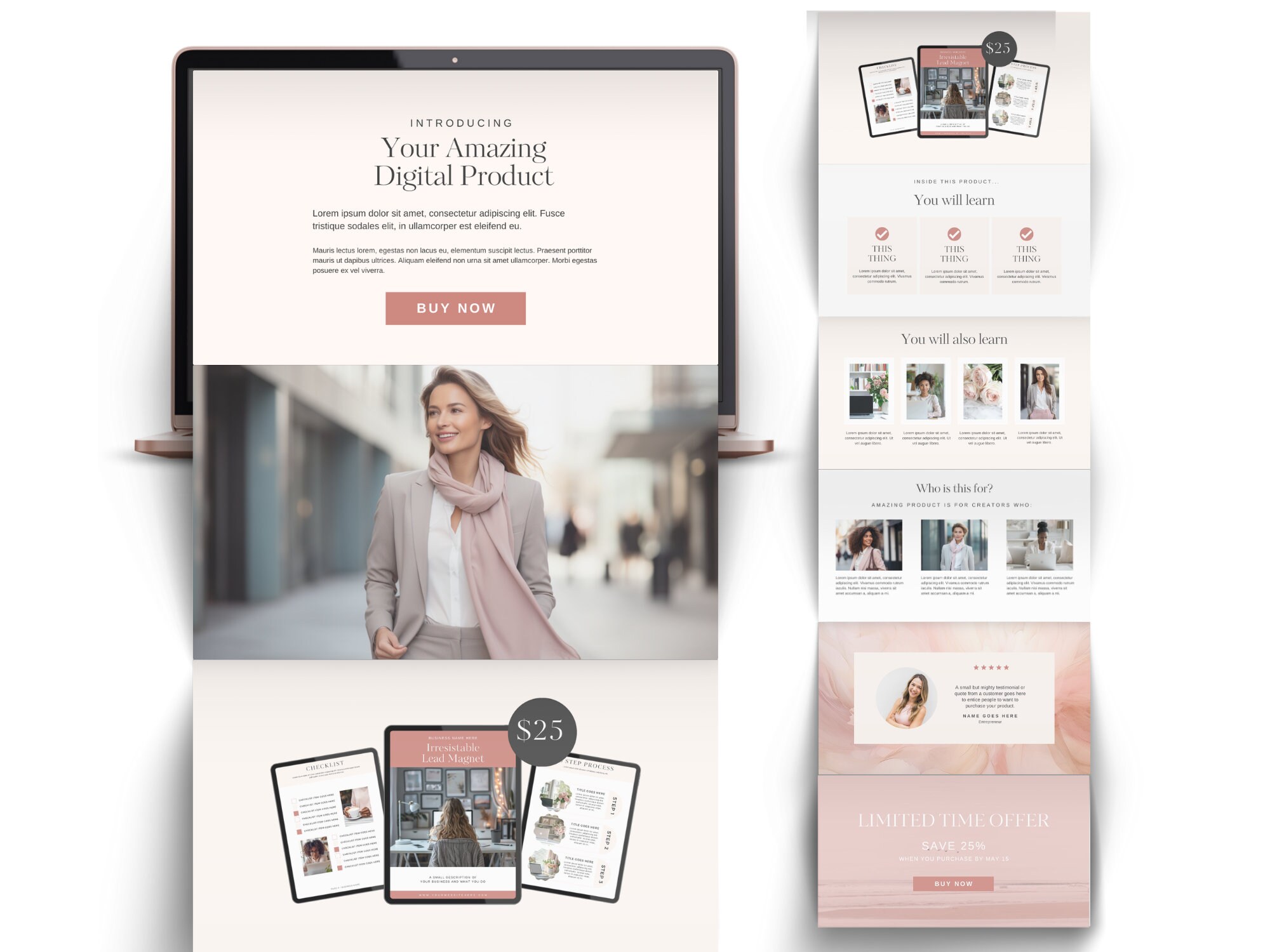 Canva Landing Page Sales Funnel Course Creator Digital Product Canva ...