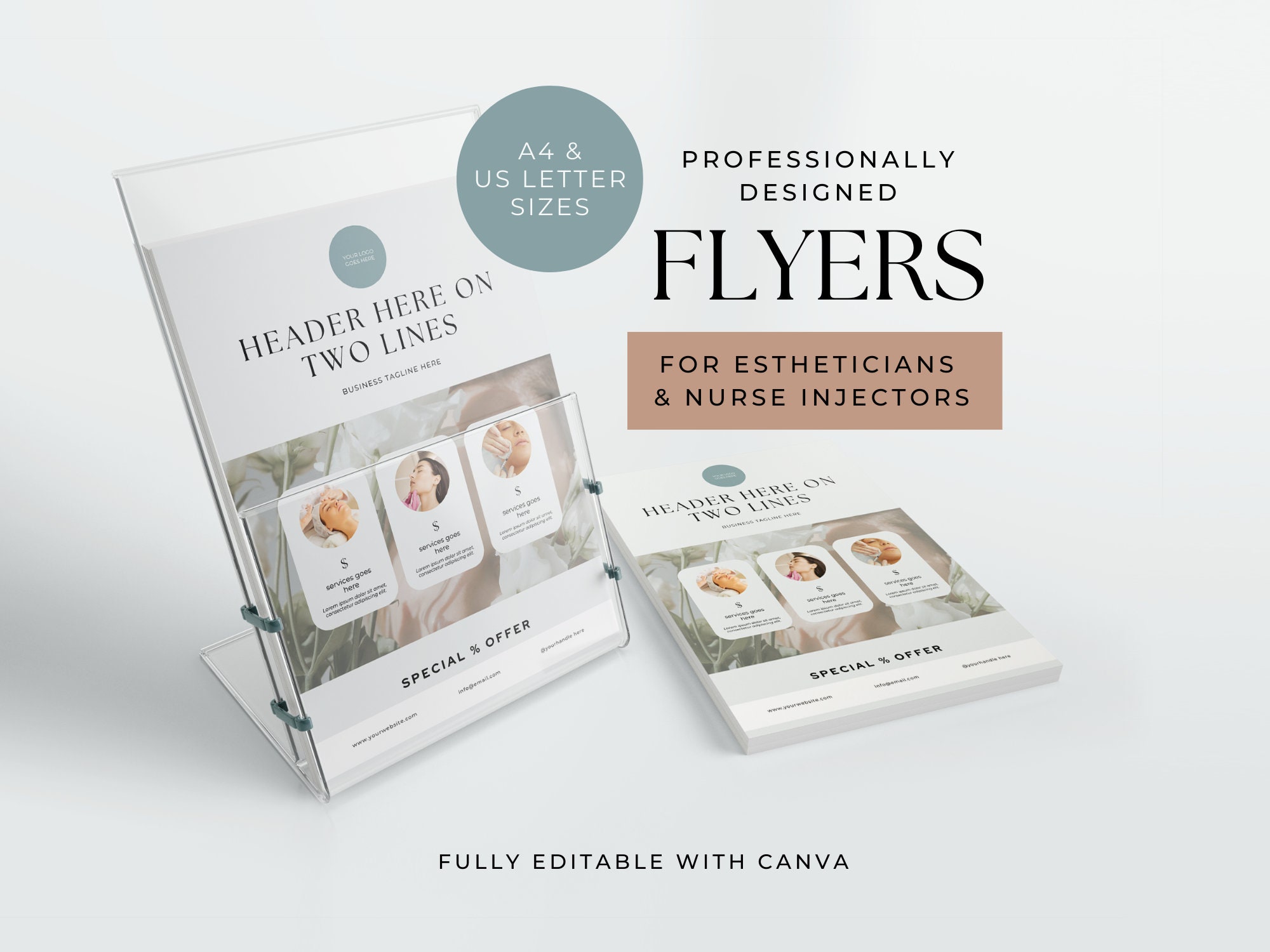 Nurse Injector Templates Editable Canva Flyer Template Esthetician ...