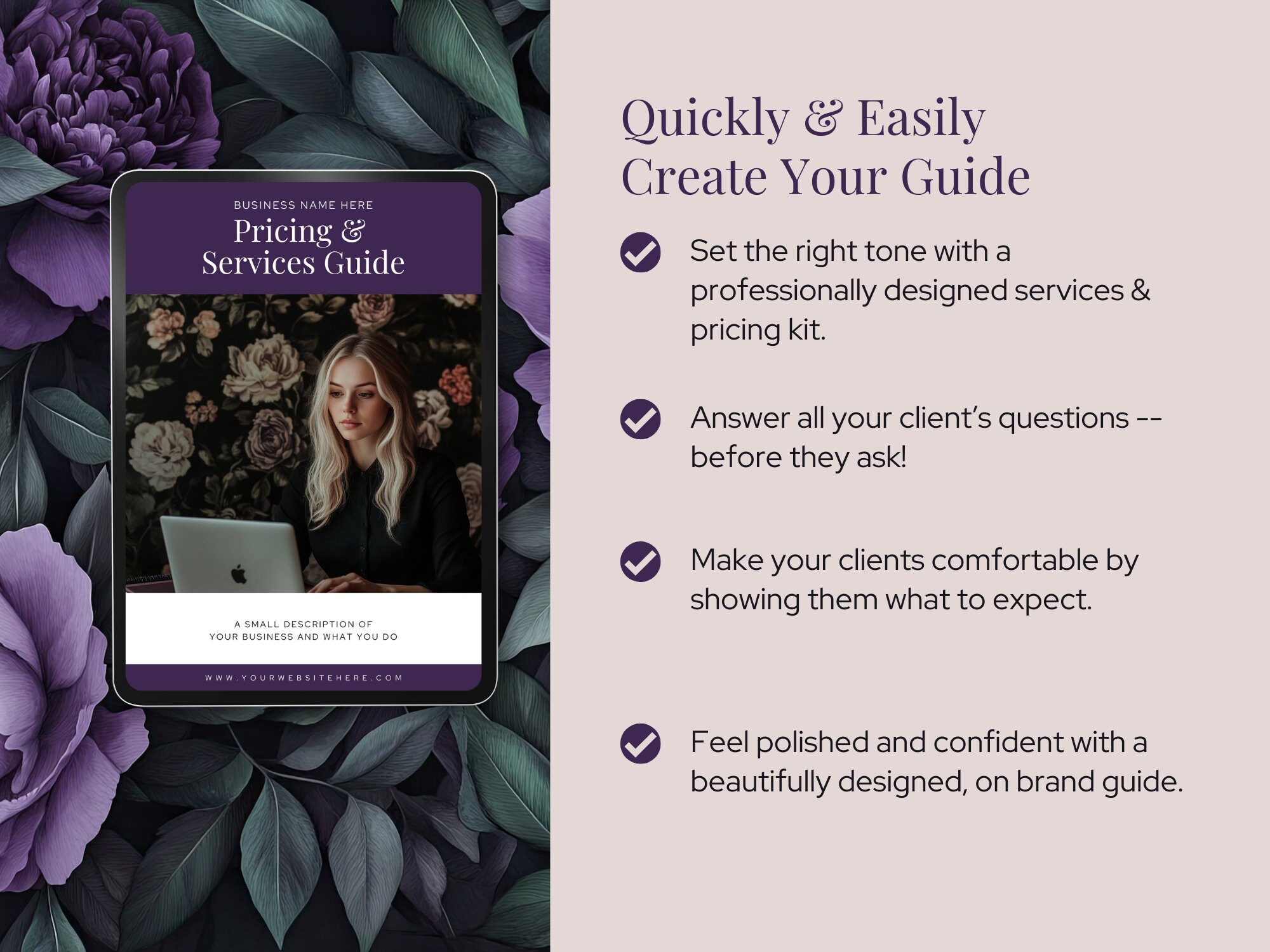 Service and Pricing Guide Canva Template Client Onboarding Price List ...