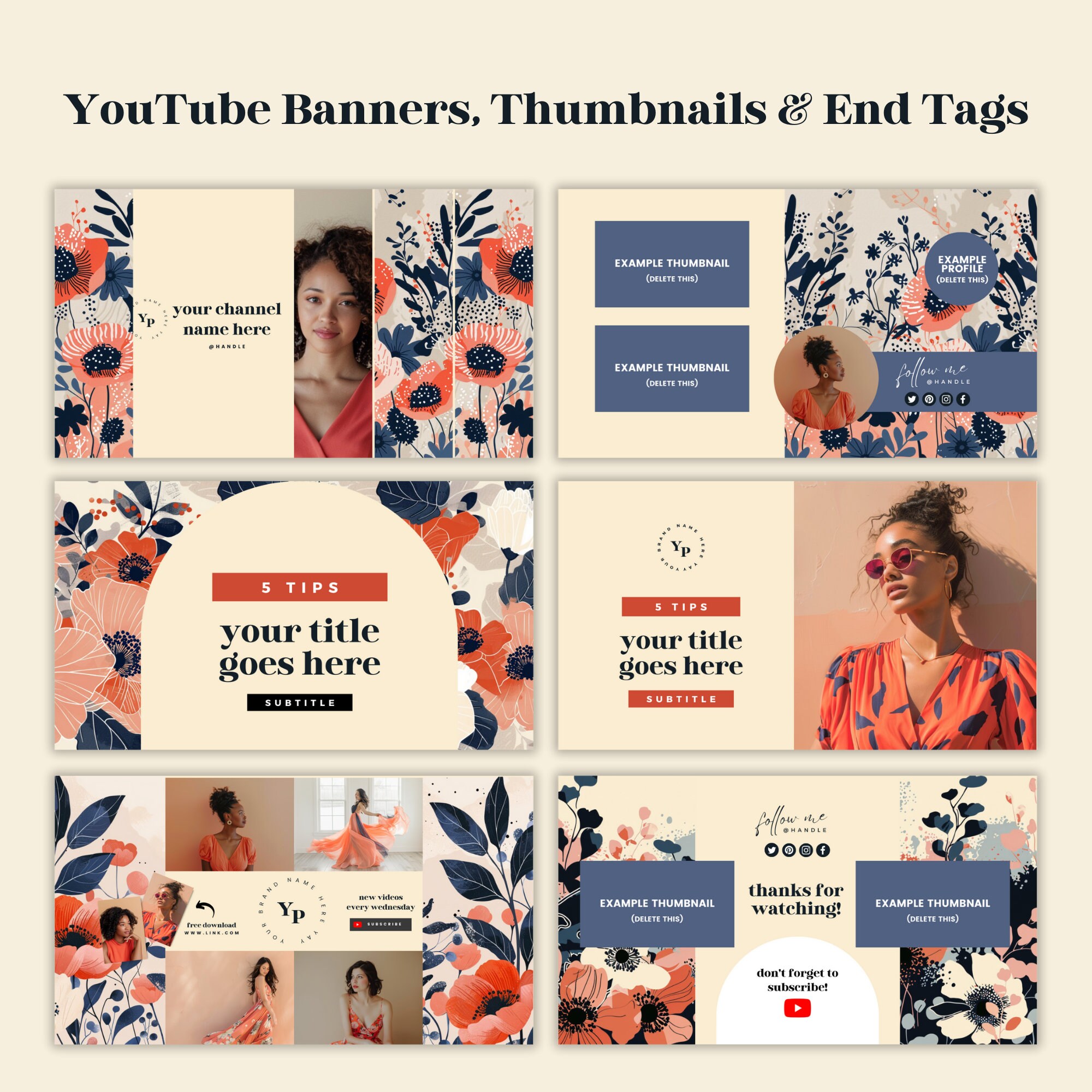 Youtube Branding Kit Youtube Banner Editable Canva Templates Youtube ...