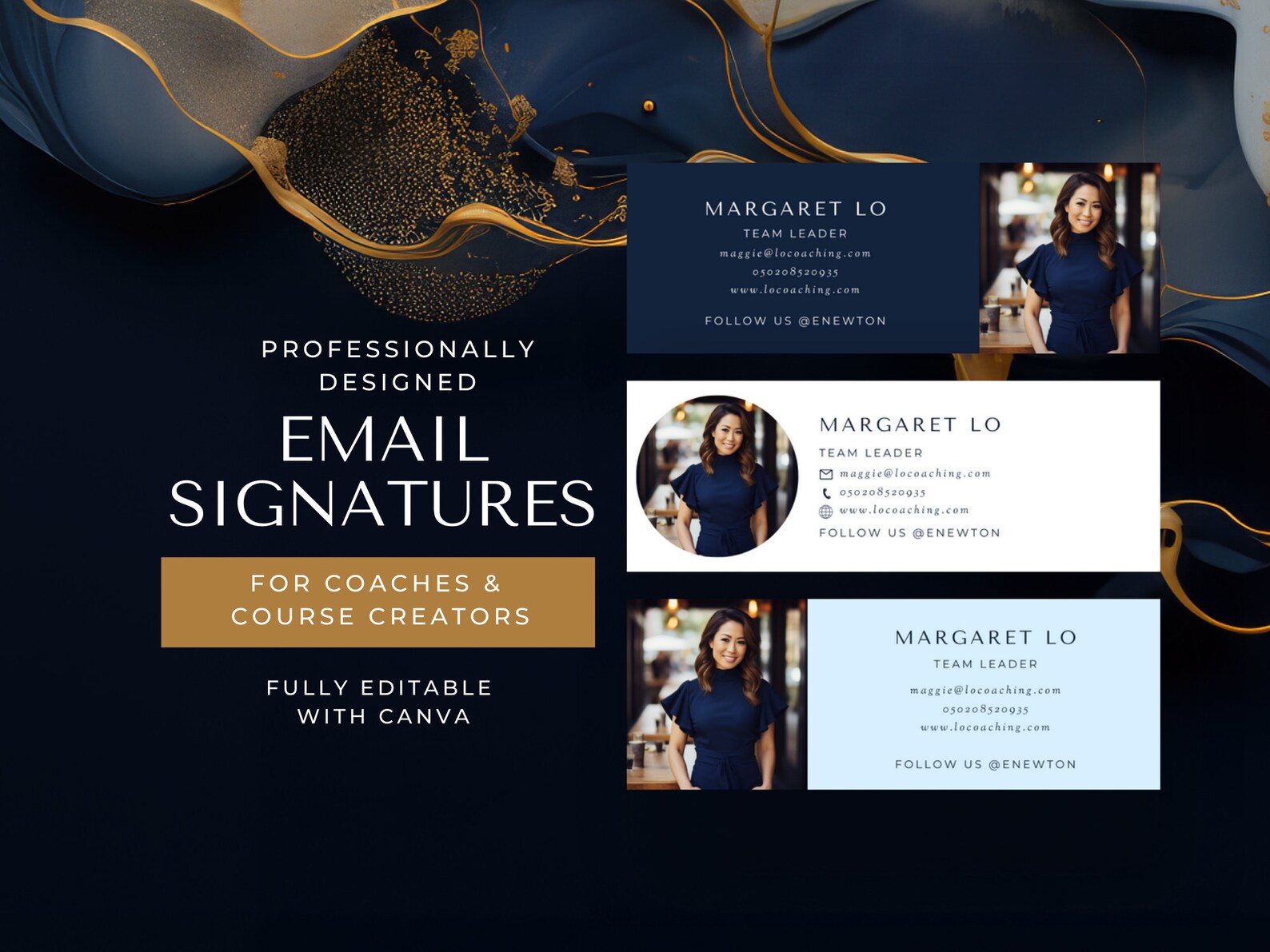 Email Signature Canva INSTANT DIGITAL DOWNLOAD Canva Signature Template ...