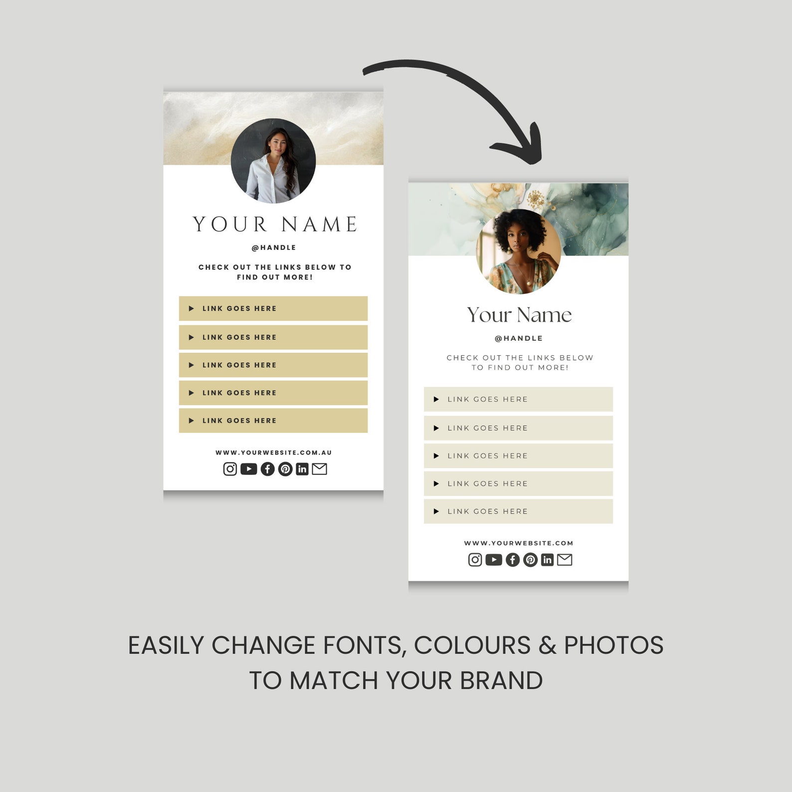 Quick Links Landing Page Template Canva Template One Page Website ...