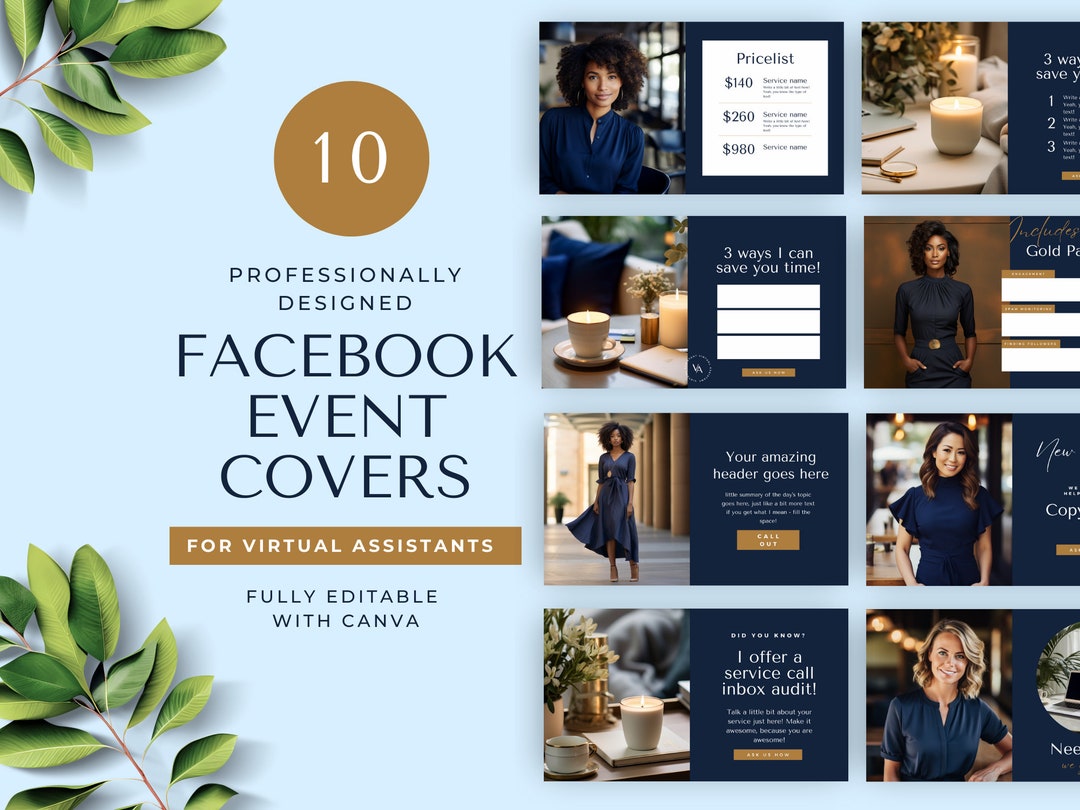 Virtual Assistant Event Covers, Editable Canva Event Template, VA ...