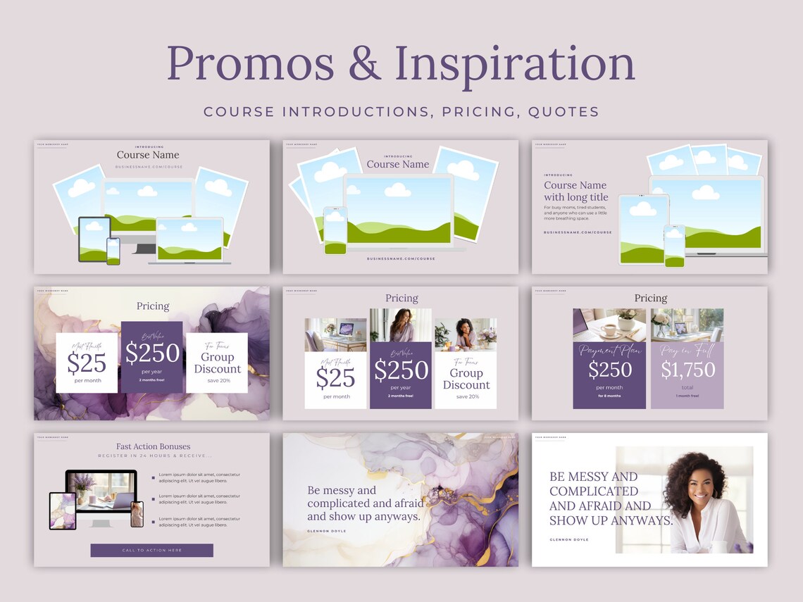 Webinar Template, Course Template Canva, Canva Presentation, Slide Deck Template Canva, Course ...