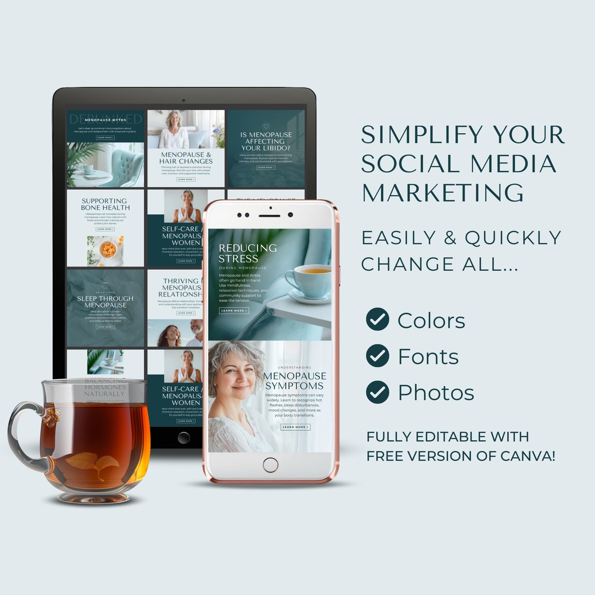 Menopause Instagram Template Social Media Post Health Coach Canva ...