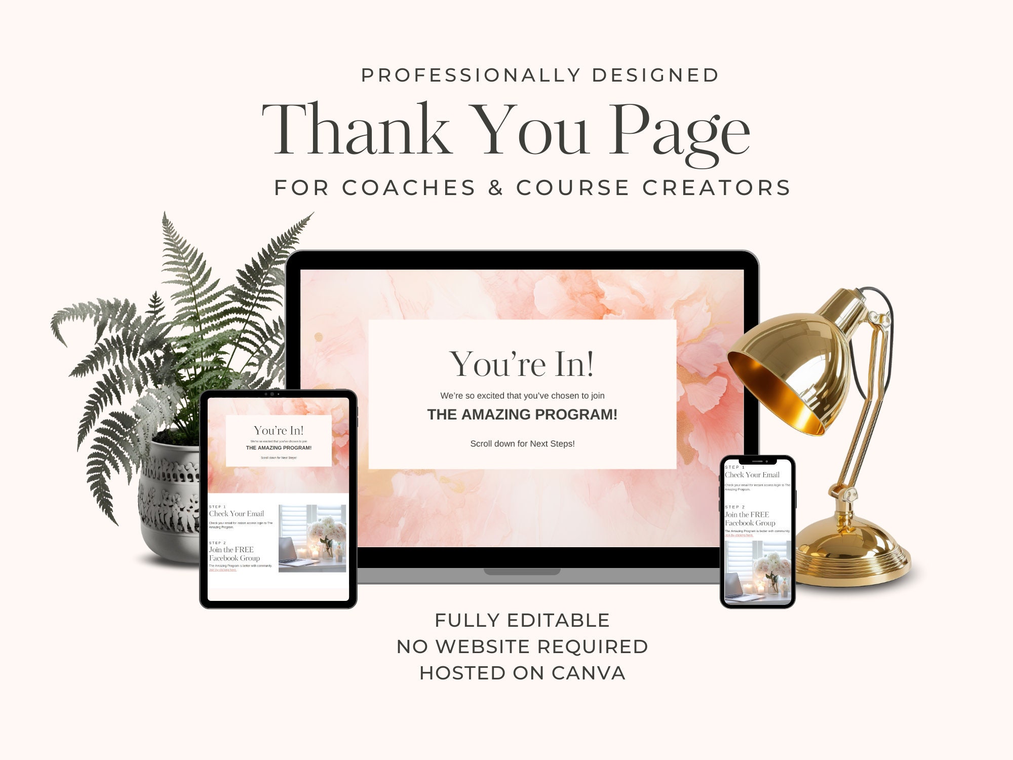 Canva Thank You Page Landing Page Template Canva Web Page Coaching Next ...