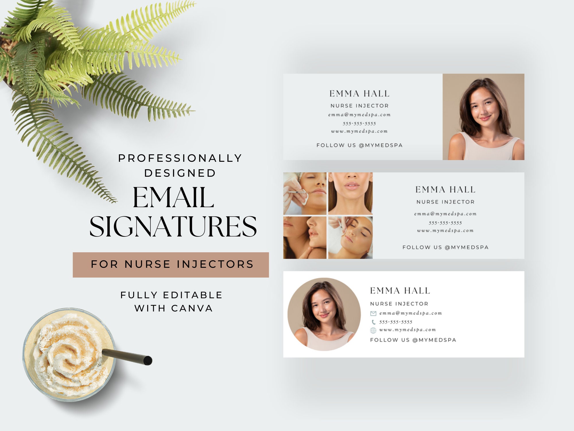 Nurse Injector Email Signature Canva Medspa Canva Signature Template ...