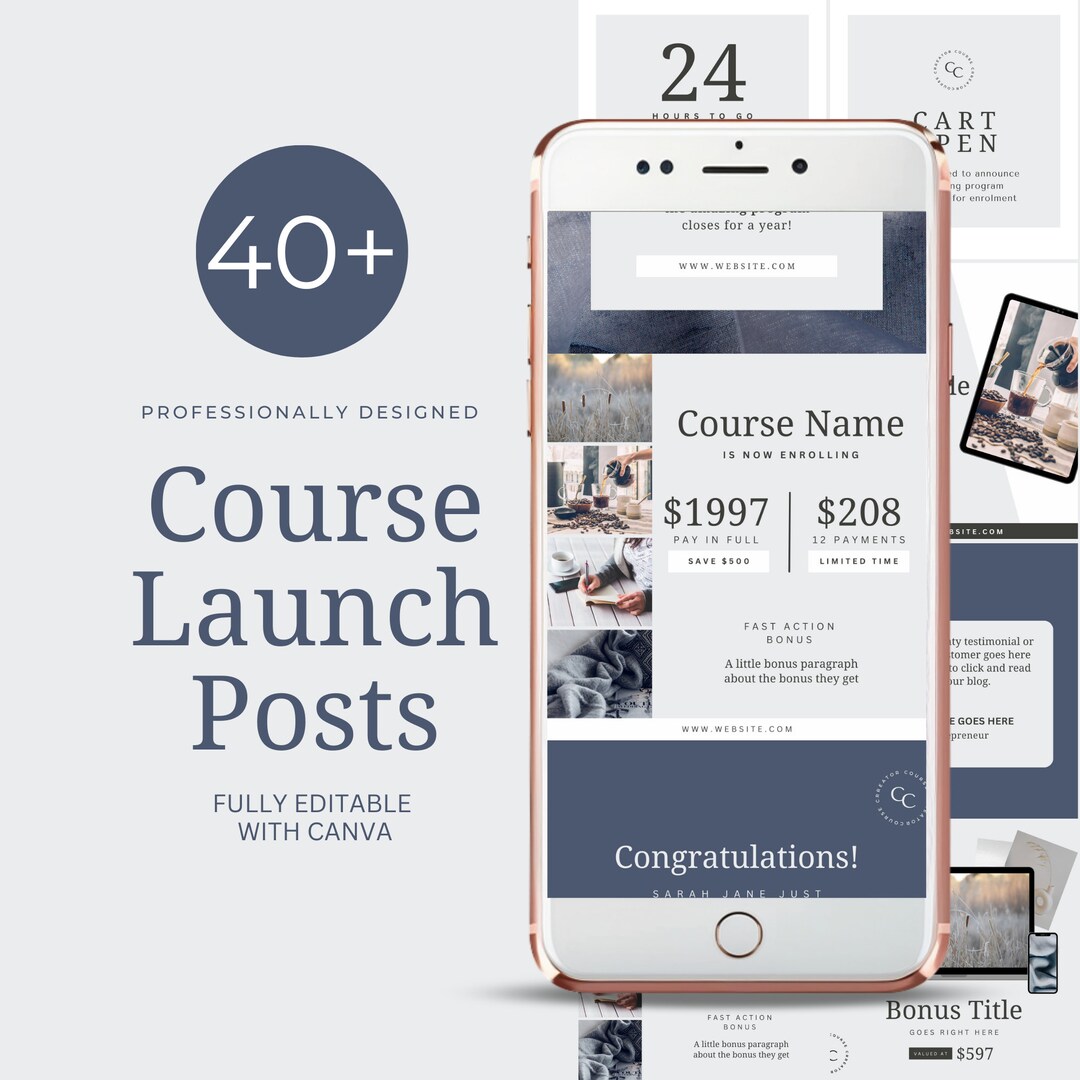 Launch Template Canva, Course Launch Instagram, Ig Posts, Course ...