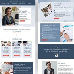 Bookkeeping Website Template Editable in Canva Custom Design for ...