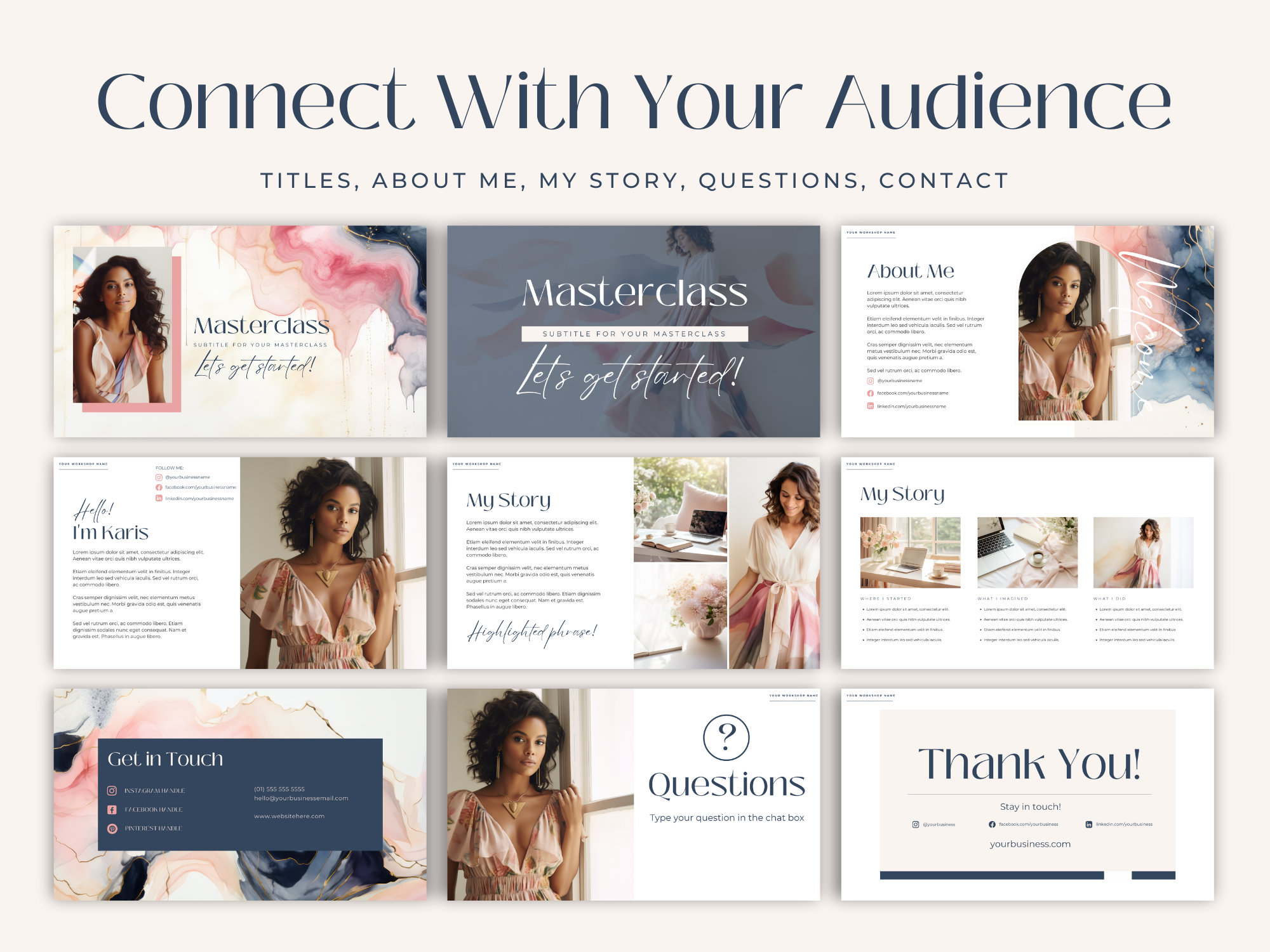 Online Course Slide Deck Template, Webinar Template, Course Creator Template, Masterclass ...