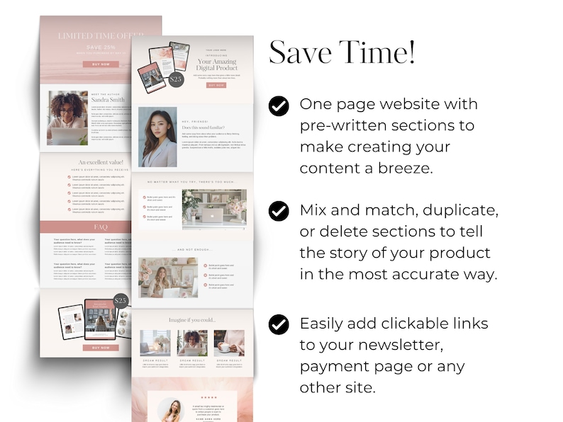 Canva Landing Page Sales Funnel Course Creator Digital Product Canva ...