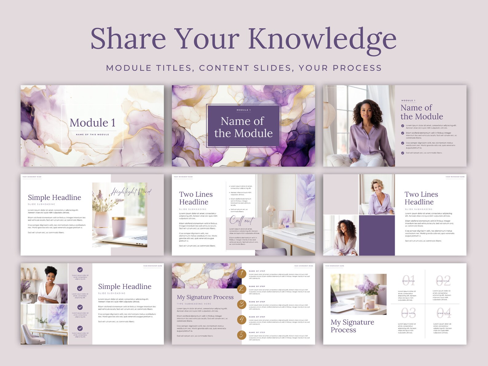 Webinar Template, Course Template Canva, Canva Presentation, Slide Deck Template Canva, Course ...