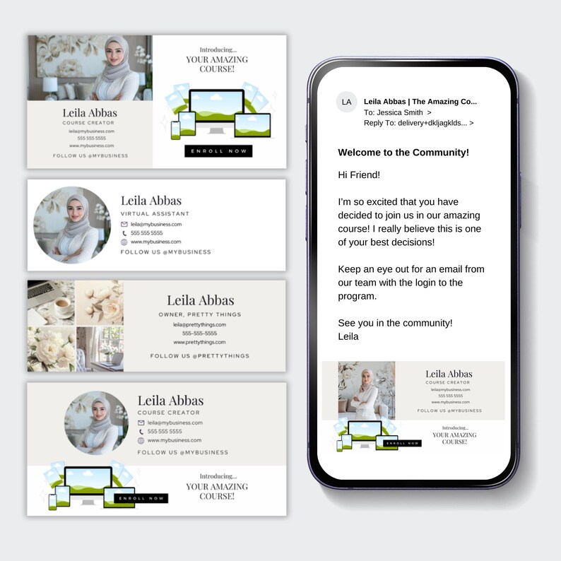 Email Signatures Templates Canva Template Modern Email Logo/photo ...