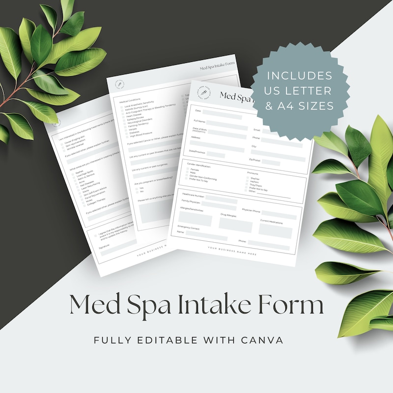 Medspa Intake Form - Etsy