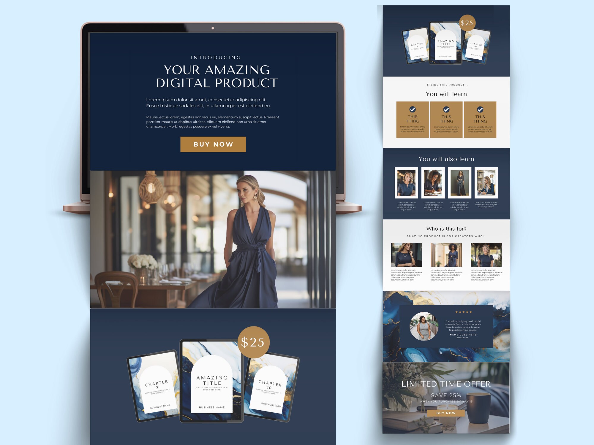 Digital Product Sales Page Landing Page Canva Website Course Website ...