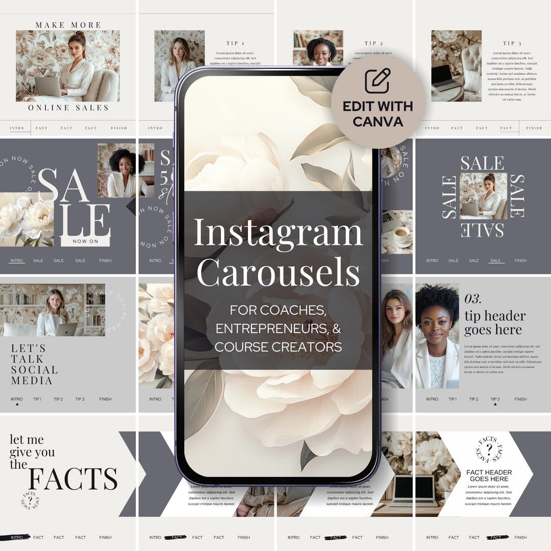 50 Instagram Carousel Templates for Canva Course Creators Seamless ...