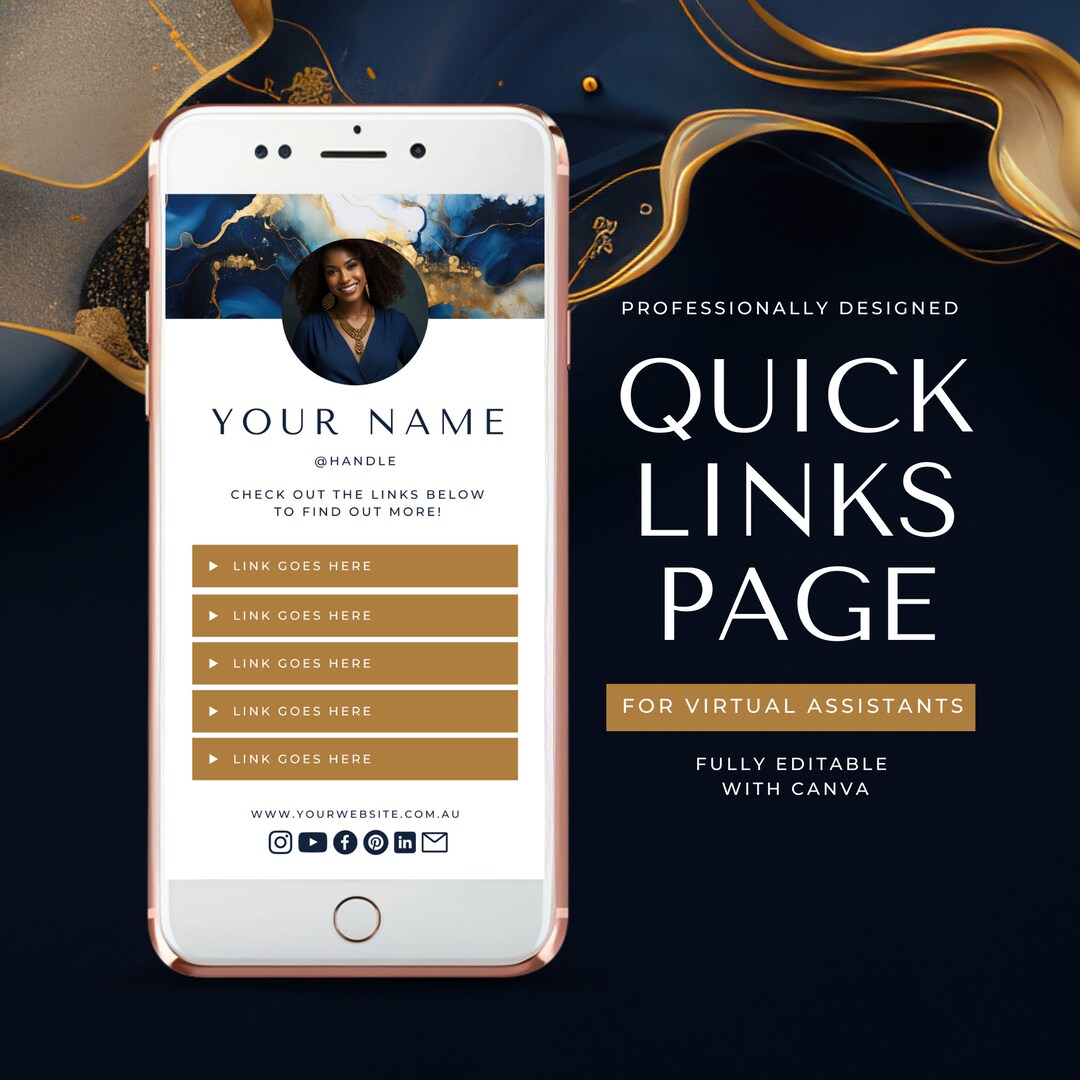 Quick Links Landing Page Template, INSTANT DIGITAL DOWNLOAD, Canva ...