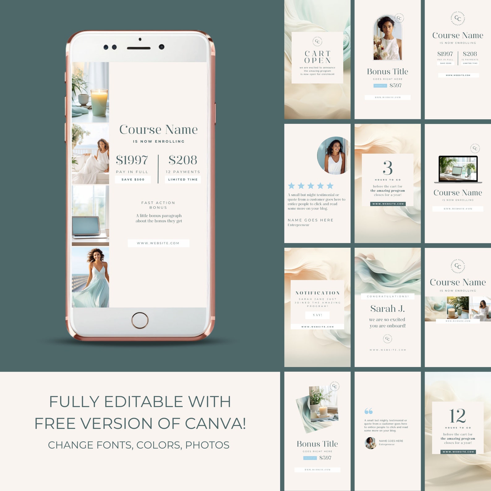 Course Launch Instagram Stories Course Marketing Social Media Canva ...