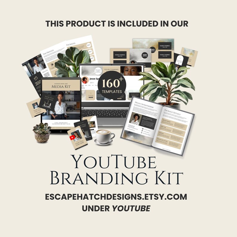 Editable Canva Template Youtube Banner Templates Video Thumbnail Trendy ...