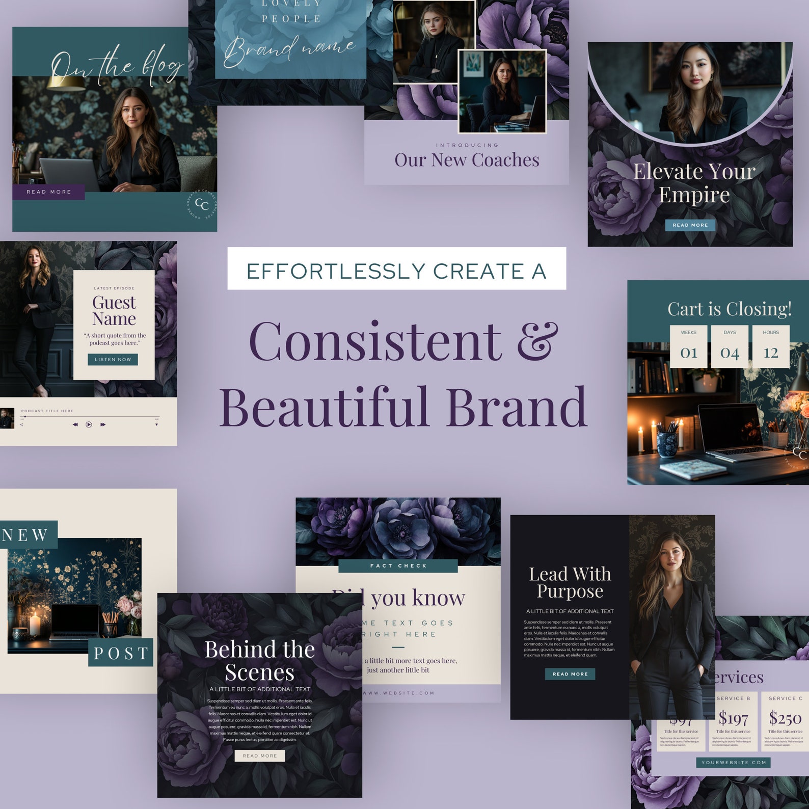 Course Creator Instagram Posts Branding & Marketing Kit Online Coaches ...