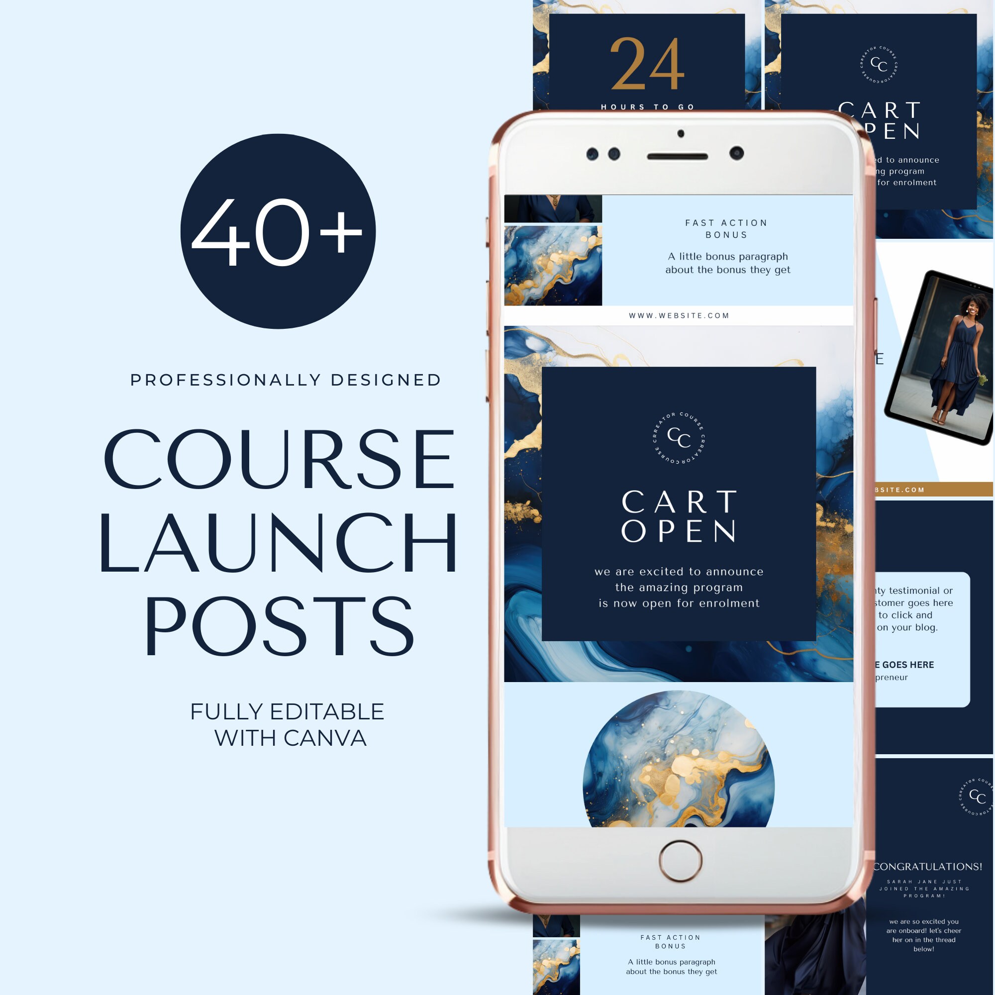 Course Launch Posts Canva Template Course Launch Instagram Posts Course ...