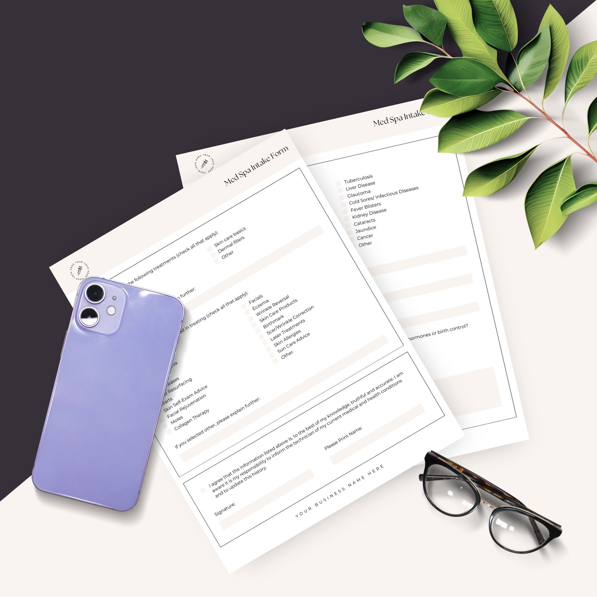 Nurse Injector Client Intake Form Dermal Filler Botox Consultation ...