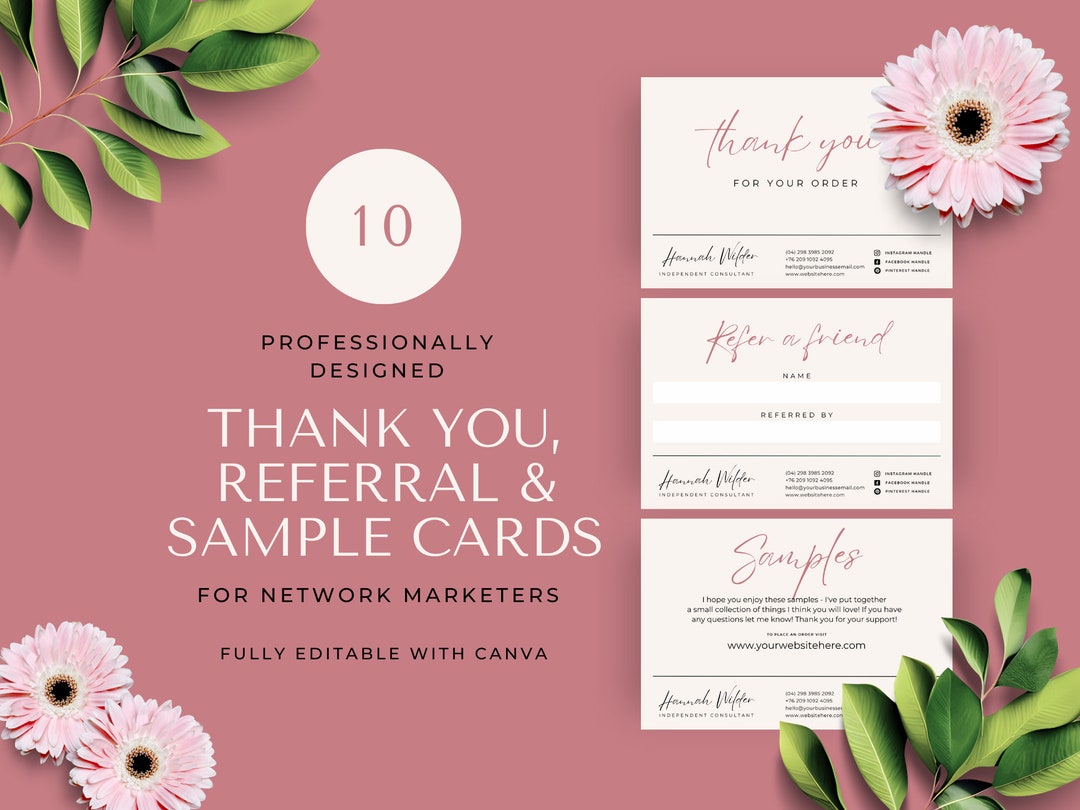 Network Marketer Referral Cards Small Business Customer Referral Thank ...