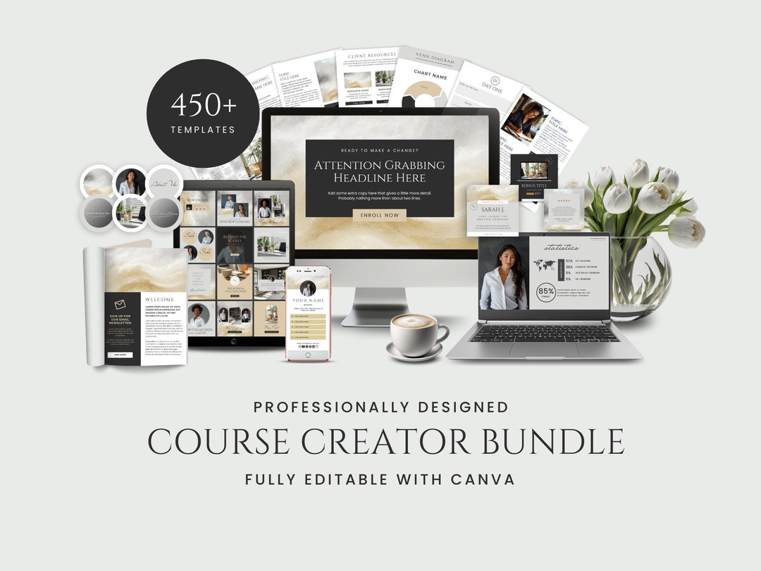 Course Creator Canva Templates Course Social Posts Course Workbook ...