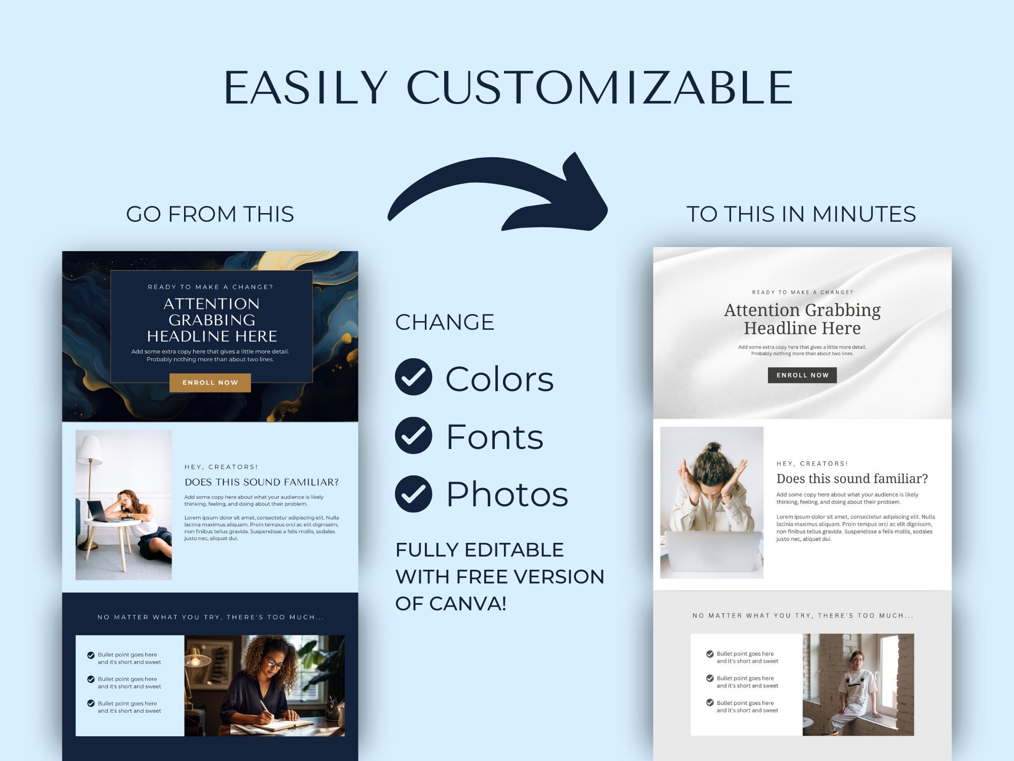 Sales Page Canva Template, Canva Sales Page, Course Sales Page ...