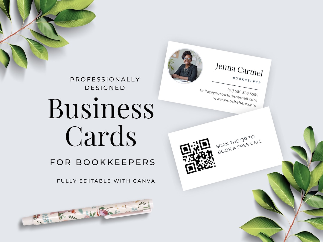 Bookkeeper Business Card Canva Accountant Templates Instant Access ...