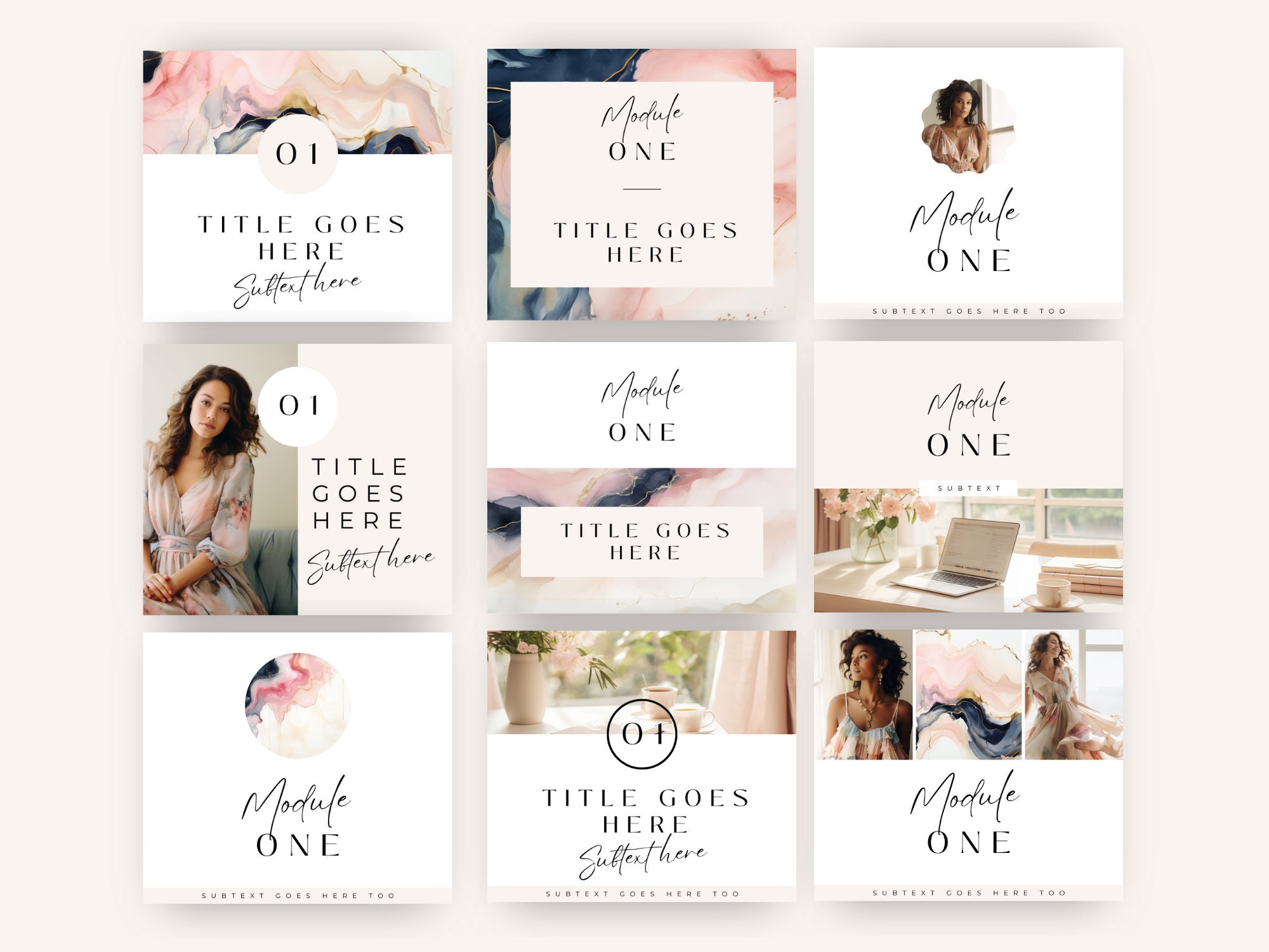 Module Cover Templates, Course Creator Templates, Online Course Module ...