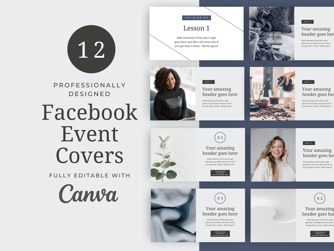 Facebook Event Template, INSTANT DOWNLOAD, Canva Event Covers, Course ...